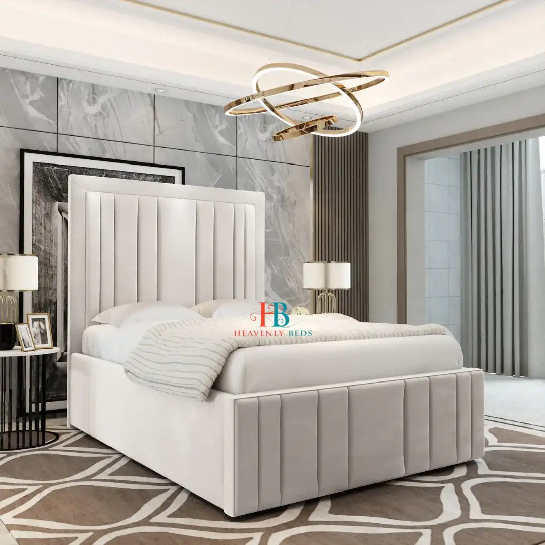 Camden Upholstered Bed Frame - Double Bed with Metal Gas Lift – Heavenlybeds