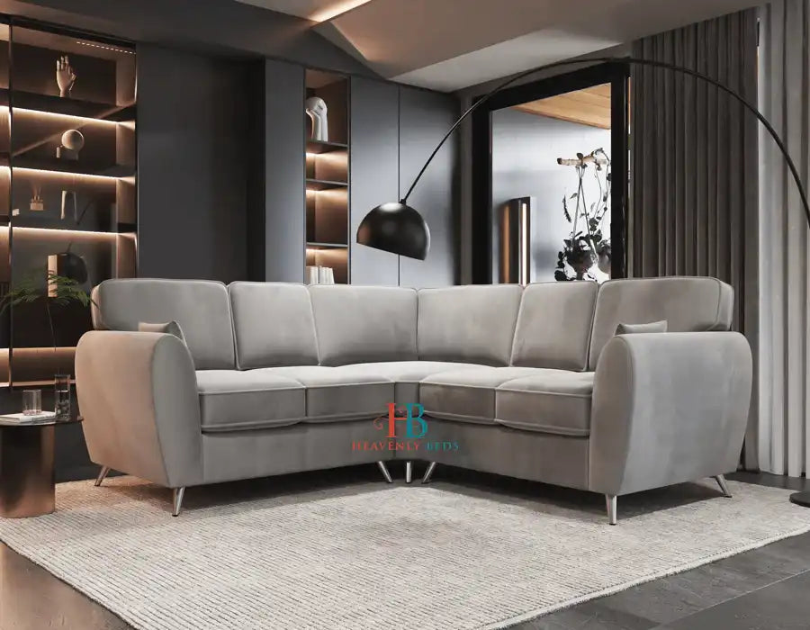 Porto Stylish Corner Sofa - Grey – Heavenlybeds