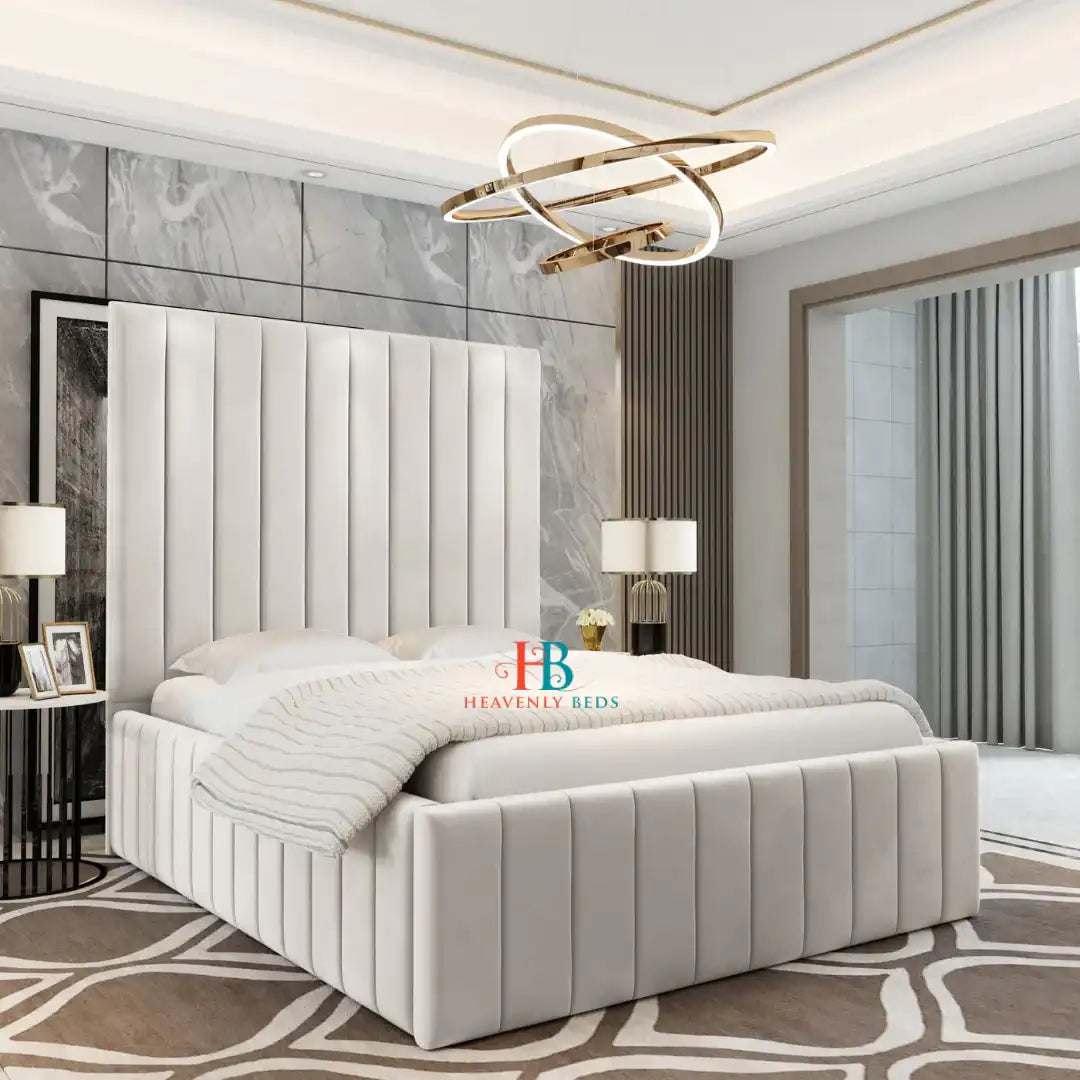 Shilton Upholstered Bed frame with Tall Headboard - Heavenlybeds