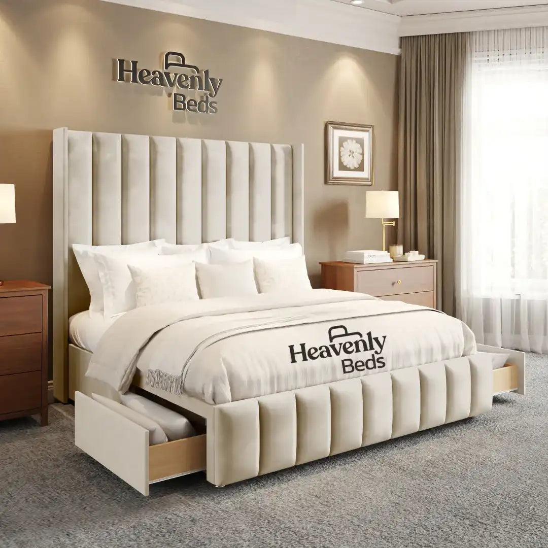 Aero Wingback Divan Bed - Handmade Beds UK - Heavenlybeds