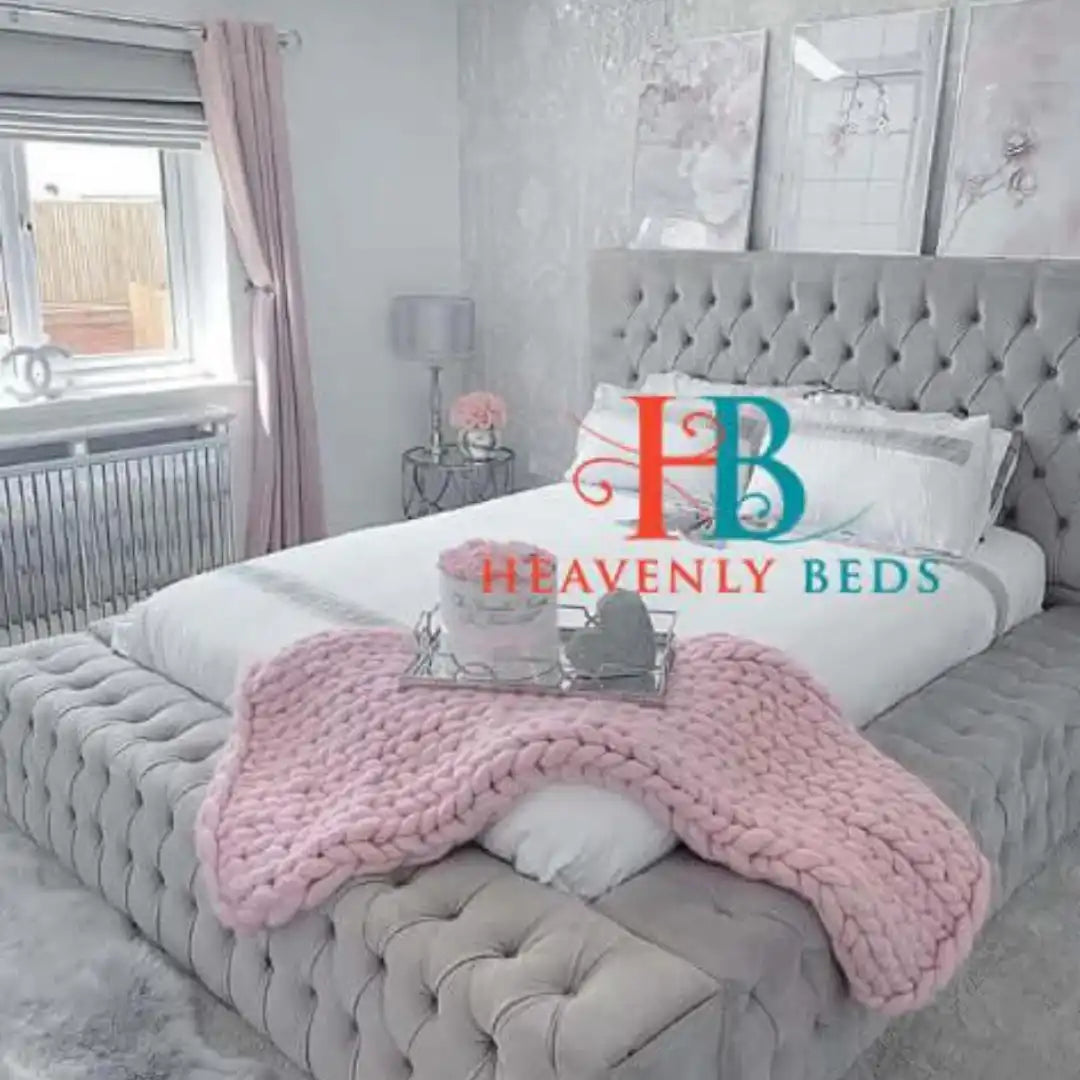 Bespoke Ambassador Upholstered BedFrame - 4ft6 Double - Grey – Heavenlybeds