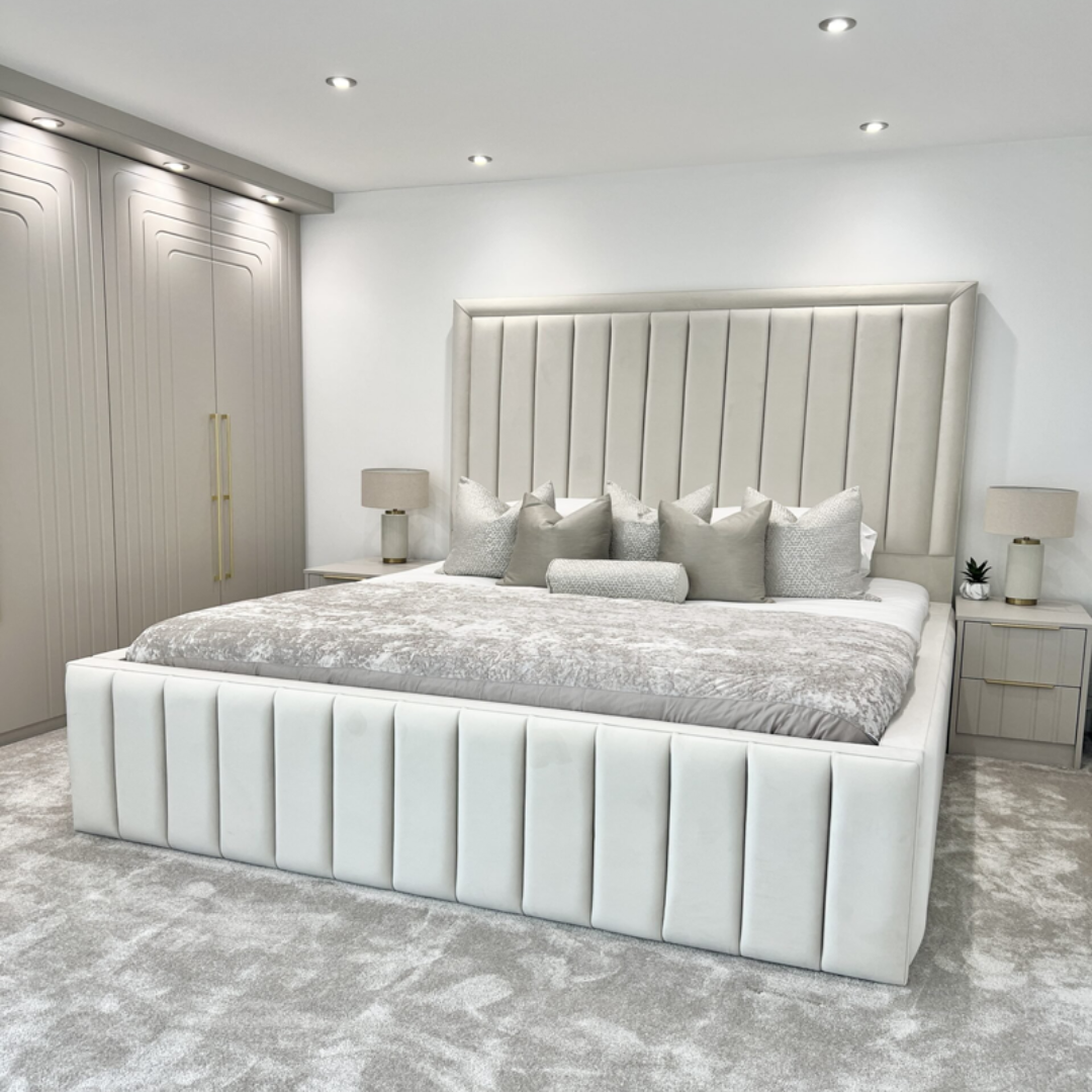 Heather Bed - 5ft Kingsize - Ottoman Storage - Cream – Heavenlybeds