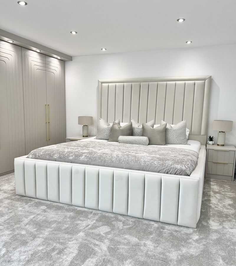Heather Bed - 5ft Kingsize - Ottoman Storage - Cream – Heavenlybeds