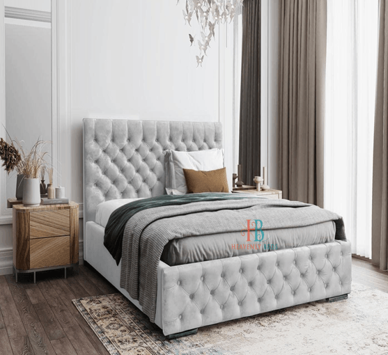 Edith Storage Bed Frame - 4ft6 Double - Grey – Heavenlybeds