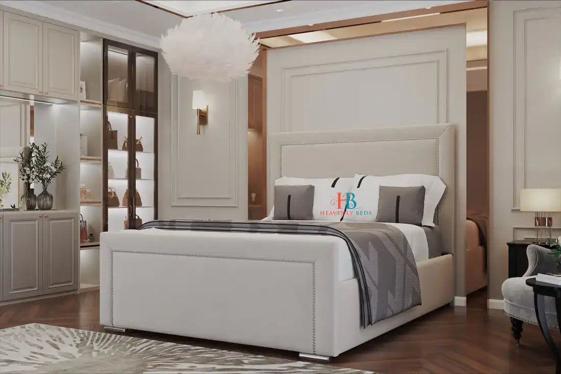 Maxine Studded Bed Frame - 5ft Kingsize Storage Bed – Heavenlybeds