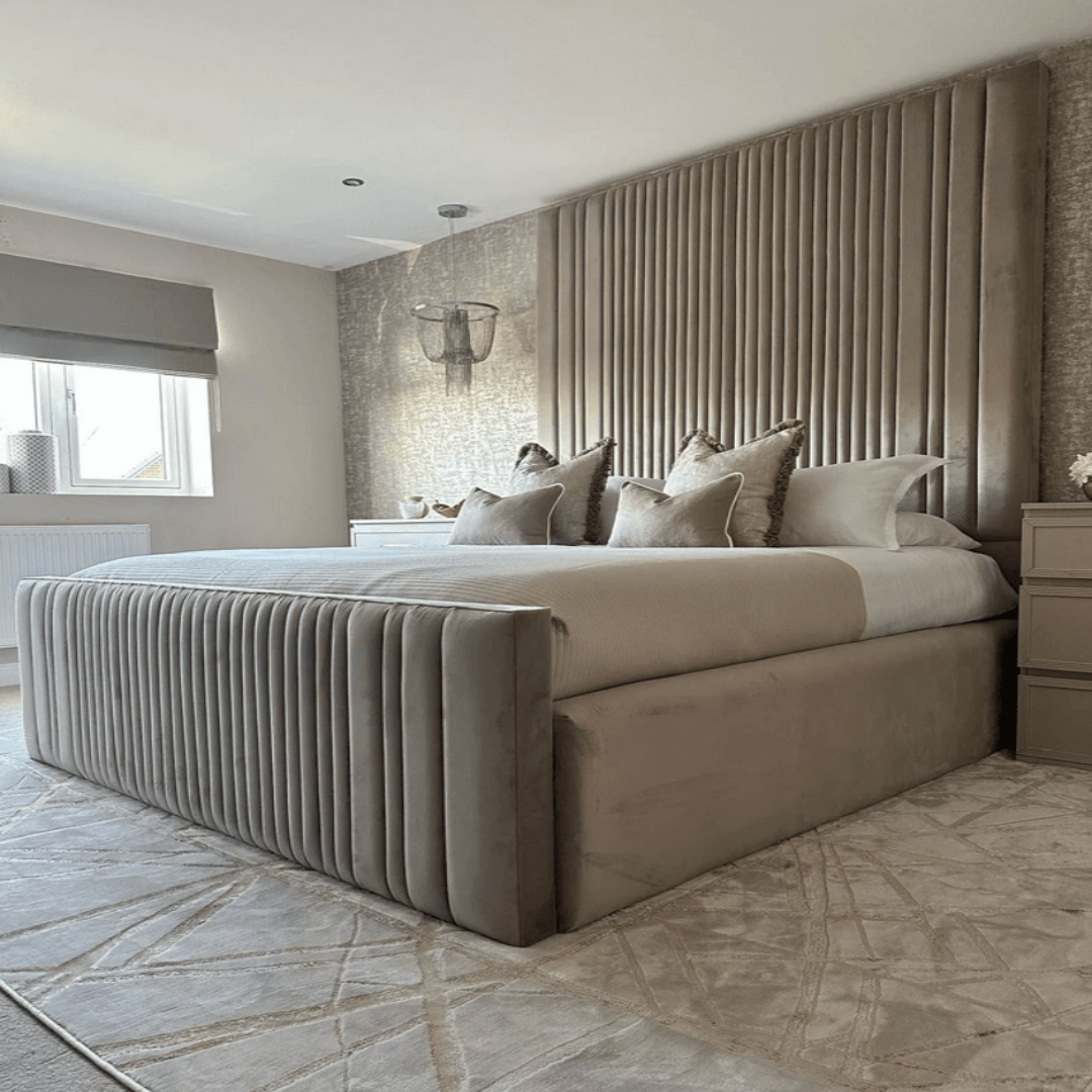 Chayanne Luxurious Panel Pleated Bed Frame – Heavenlybeds