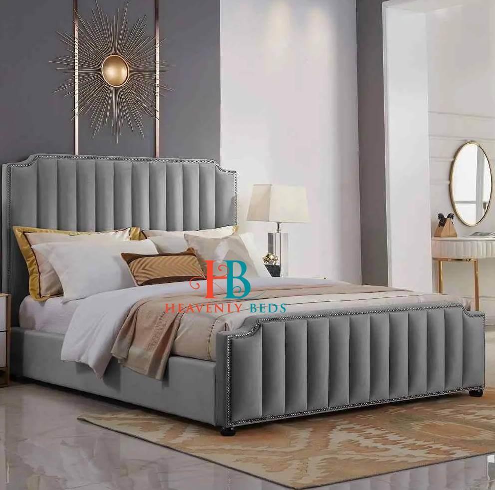Mustard velvet bed frame store
